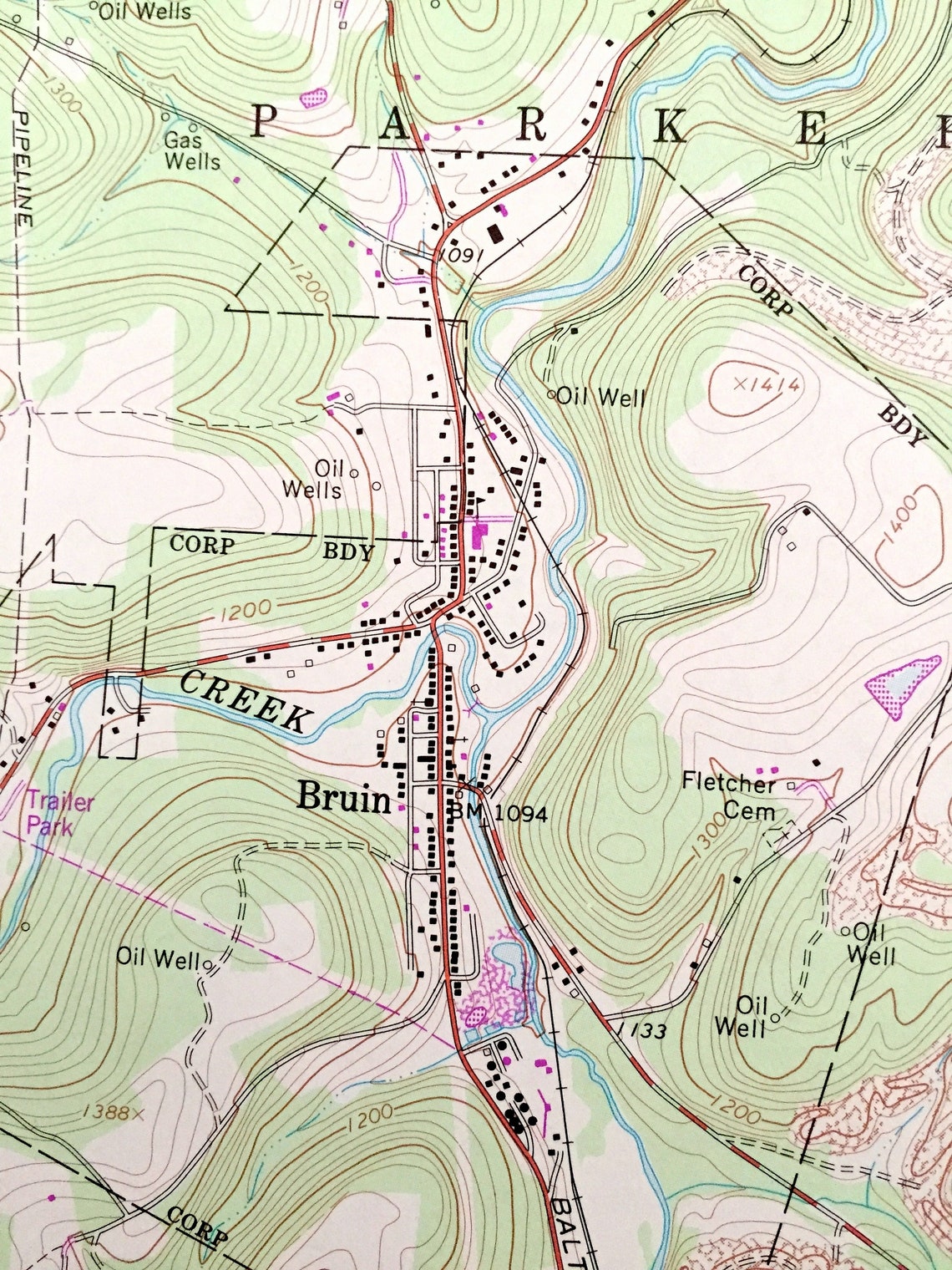 Antique Parker Pennsylvania 1963 US Geological Survey - Etsy