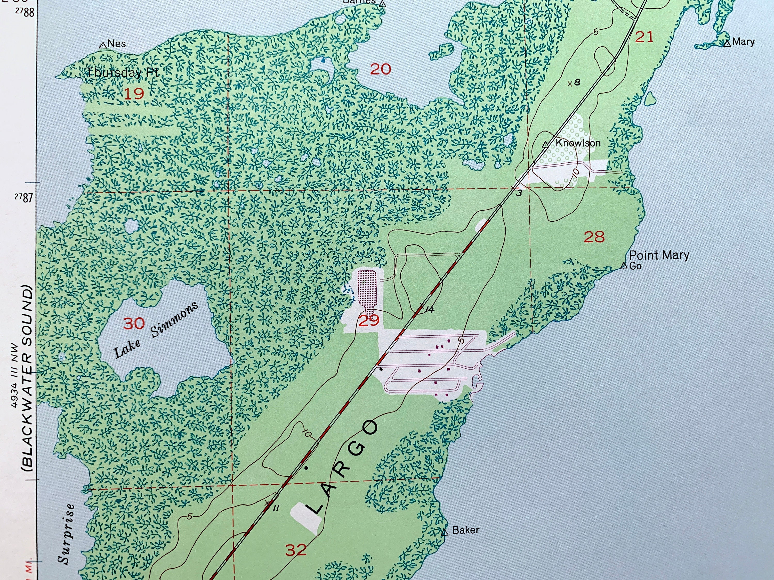 Antique Garden Cove, Florida 1947 US Geological Survey Topographic Map ...