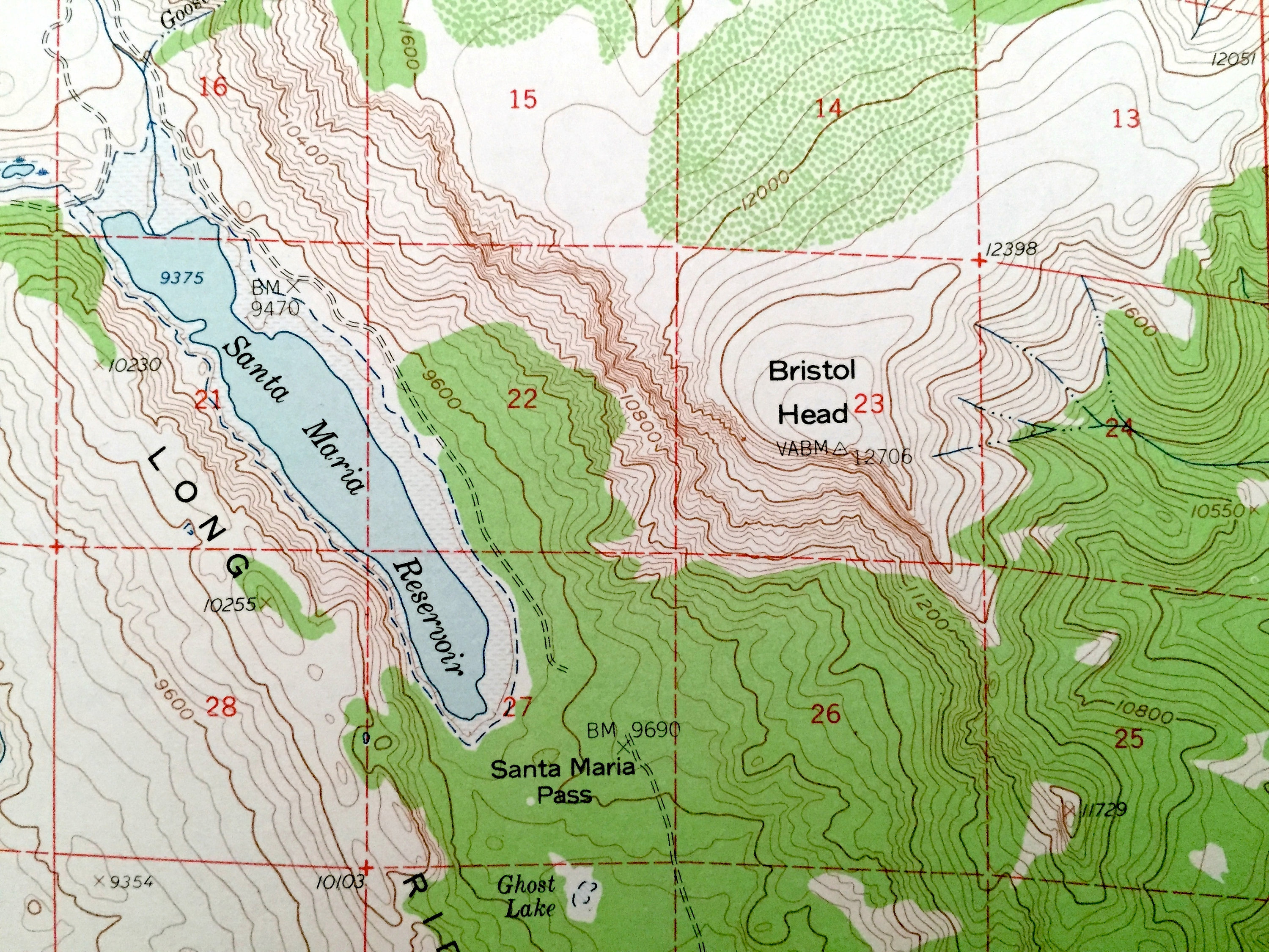 Antique Bristol Head, Colorado 1959 US Geological Survey Topographic ...