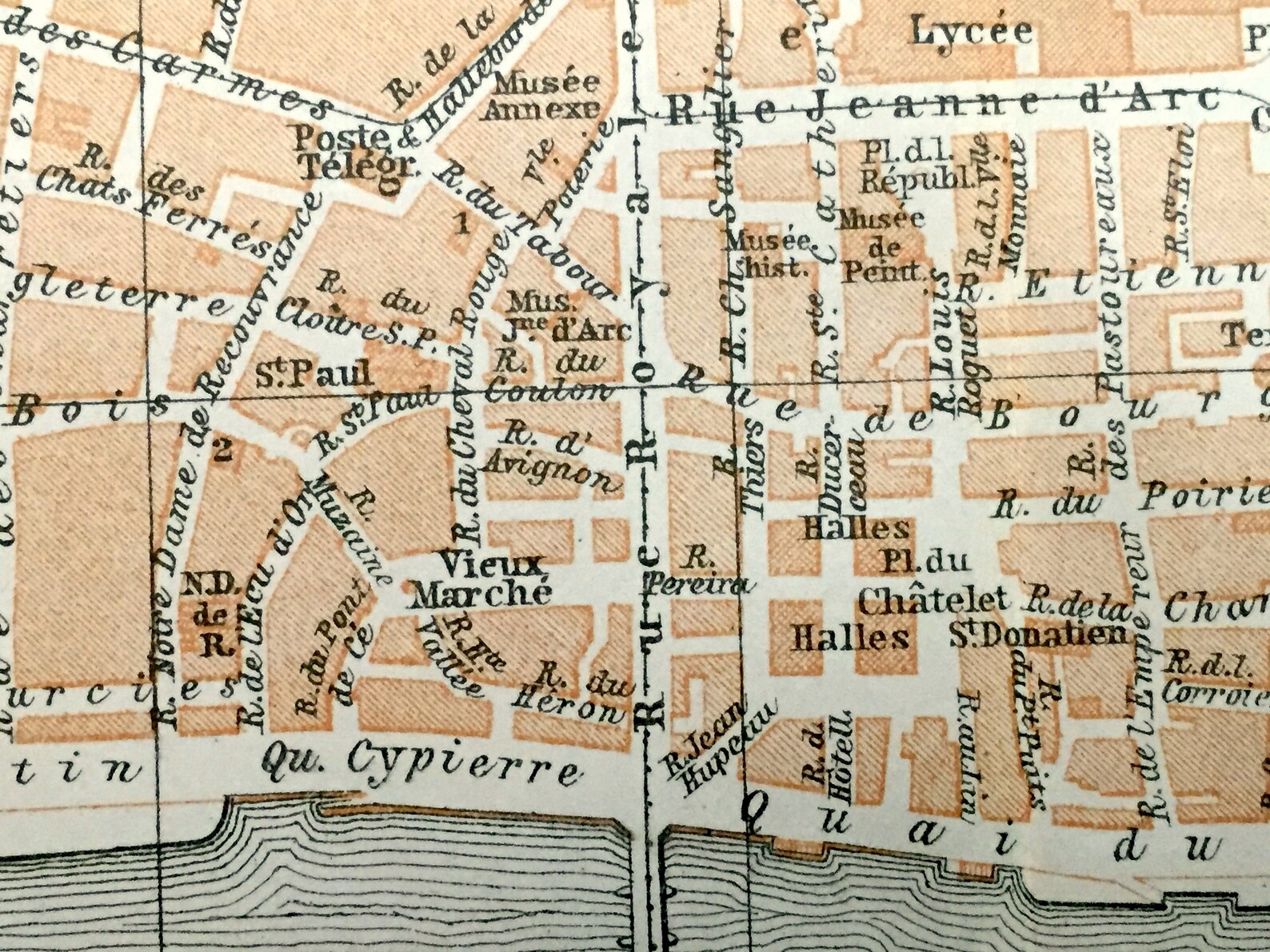 Antique 1909 Orleans, France Map From Baedekers Guide Atlas – Loire ...