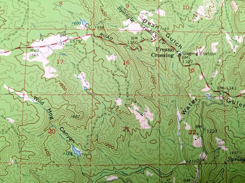 Antique Raymond, California 1962 US Geological Survey Topographic Map ...