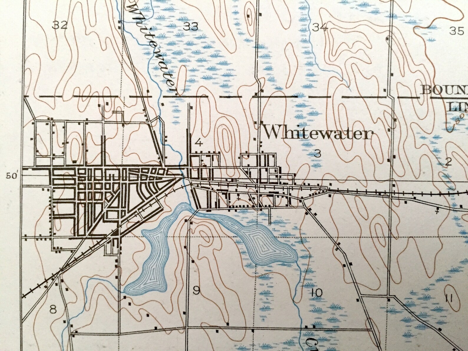 Antique Whitewater, Wisconsin 1924 US Geological Survey Topographic Map ...