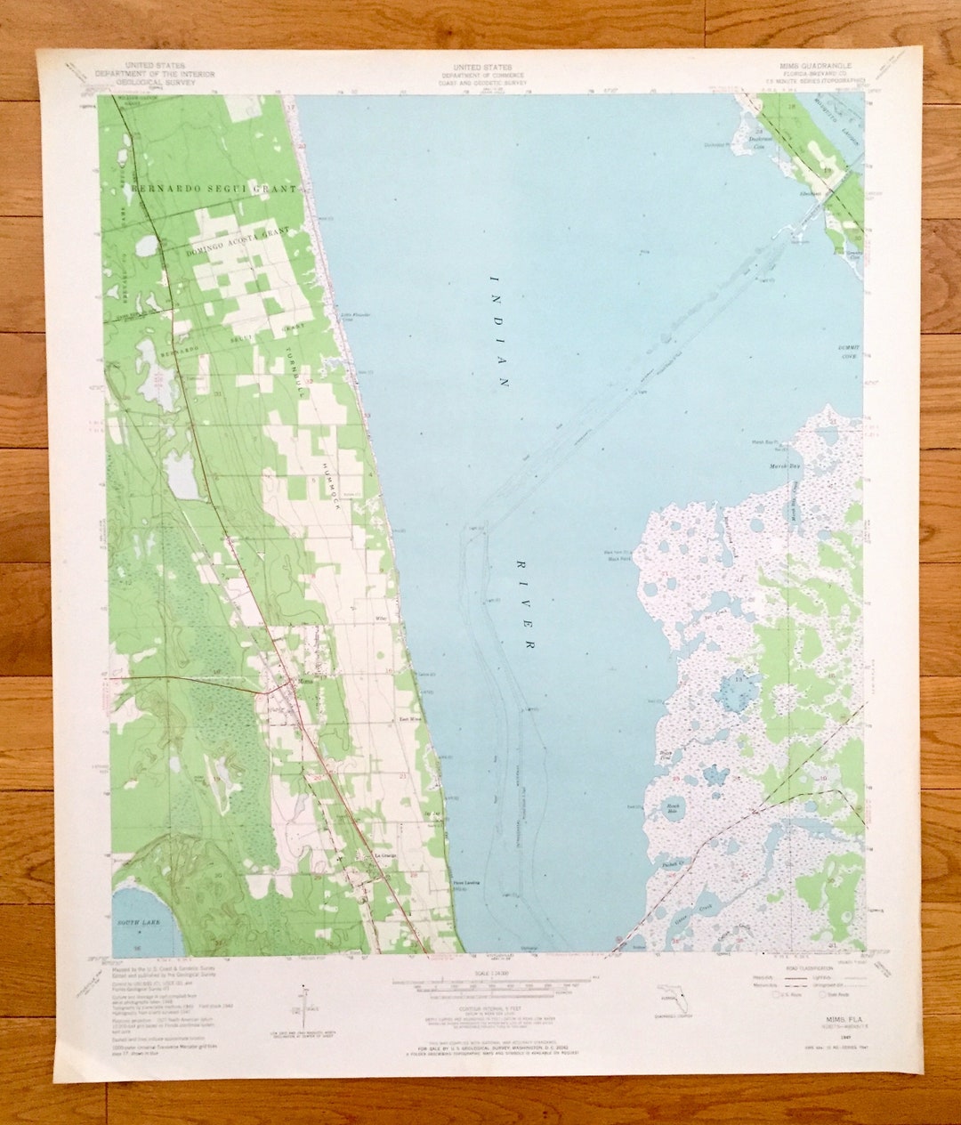 Antique Mims, Florida 1949 US Geological Survey Topographic Map ...
