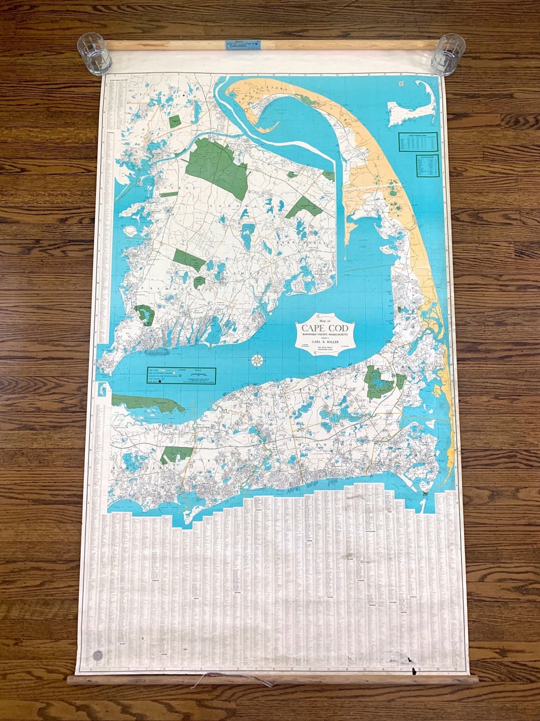 Midcentury Cape Cod Wall-size Map by Champion Map Corp – Chatham ...