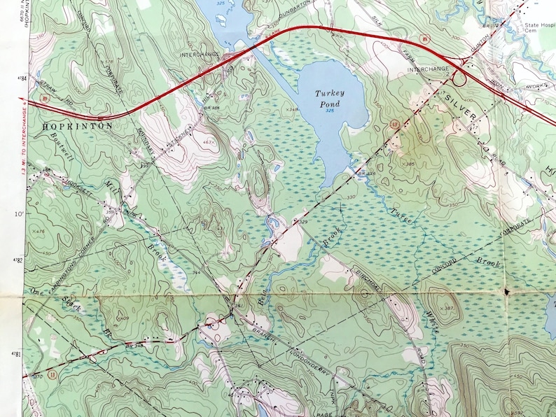 Antique Concord, New Hampshire 1967 US Geological Survey Topographic ...