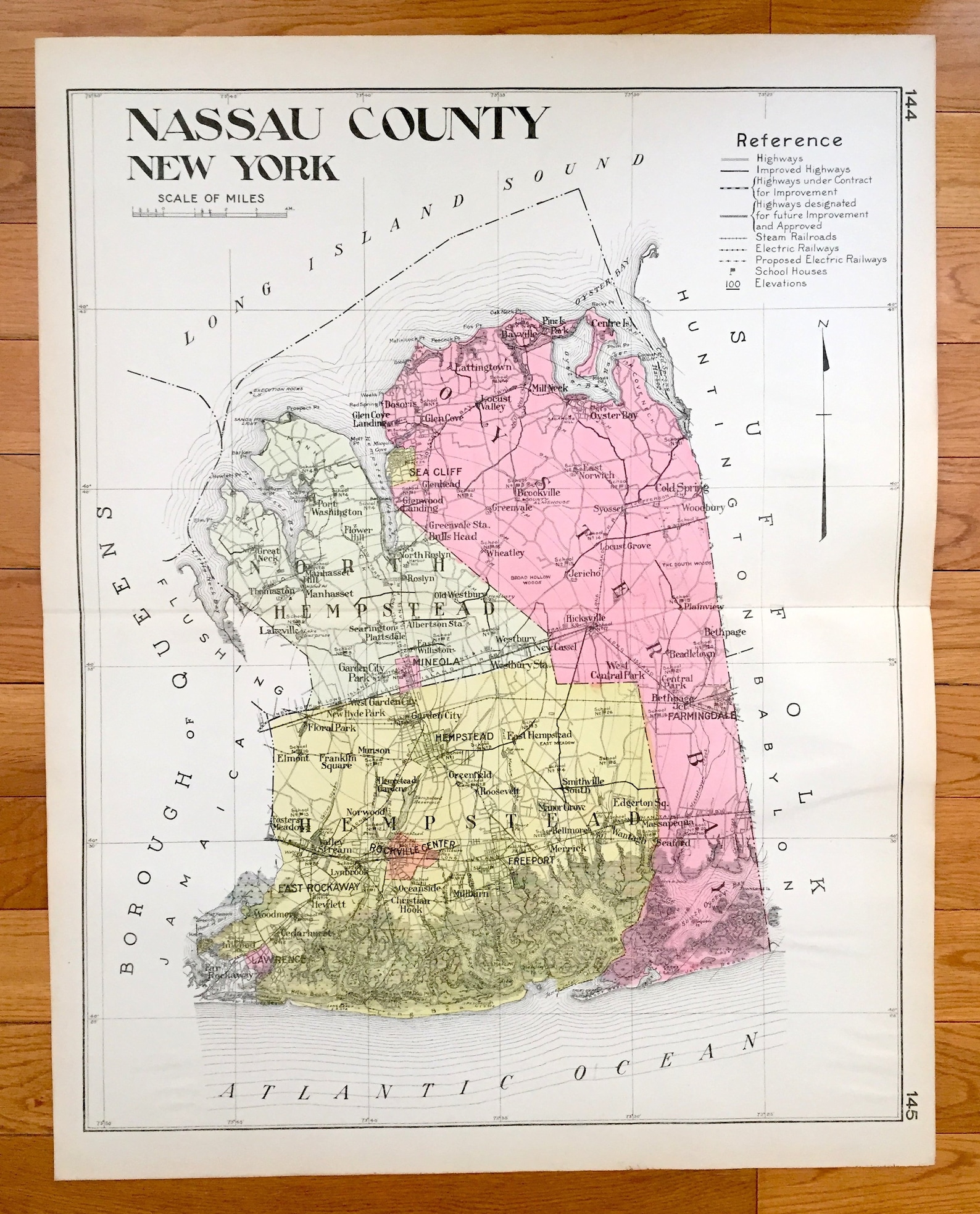 Antique Nassau County New York 1912 New Century Atlas Map | Etsy