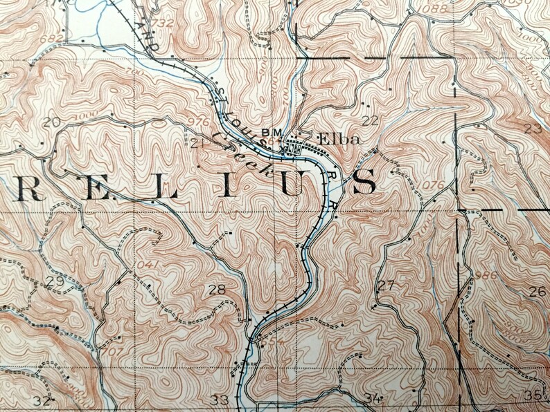 Antique Macksburg, Ohio 1905 US Geological Survey Topographic Map ...