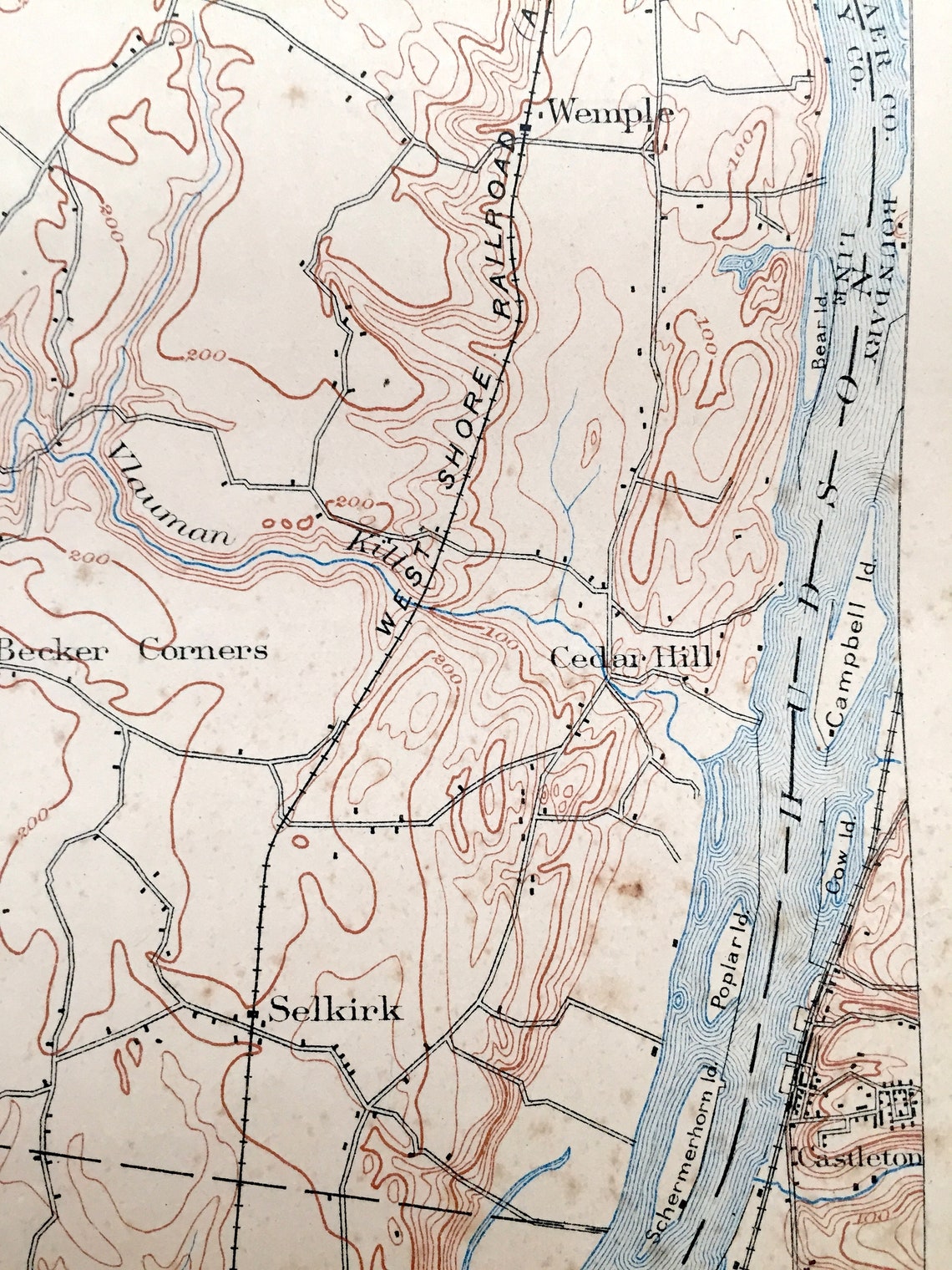 Antique Albany New York 1898 US Geological Survey Topographic | Etsy