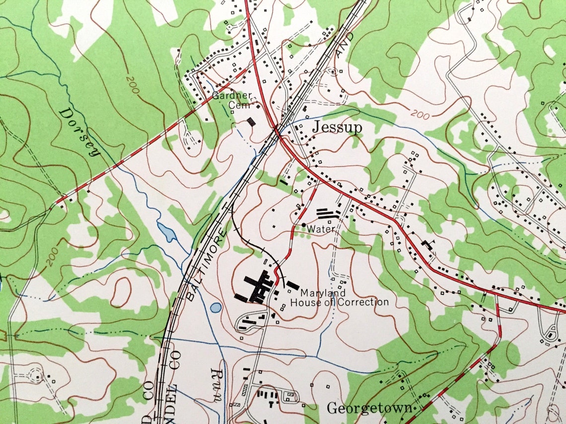 Antique Savage Maryland 1957 US Geological Survey Topographic | Etsy