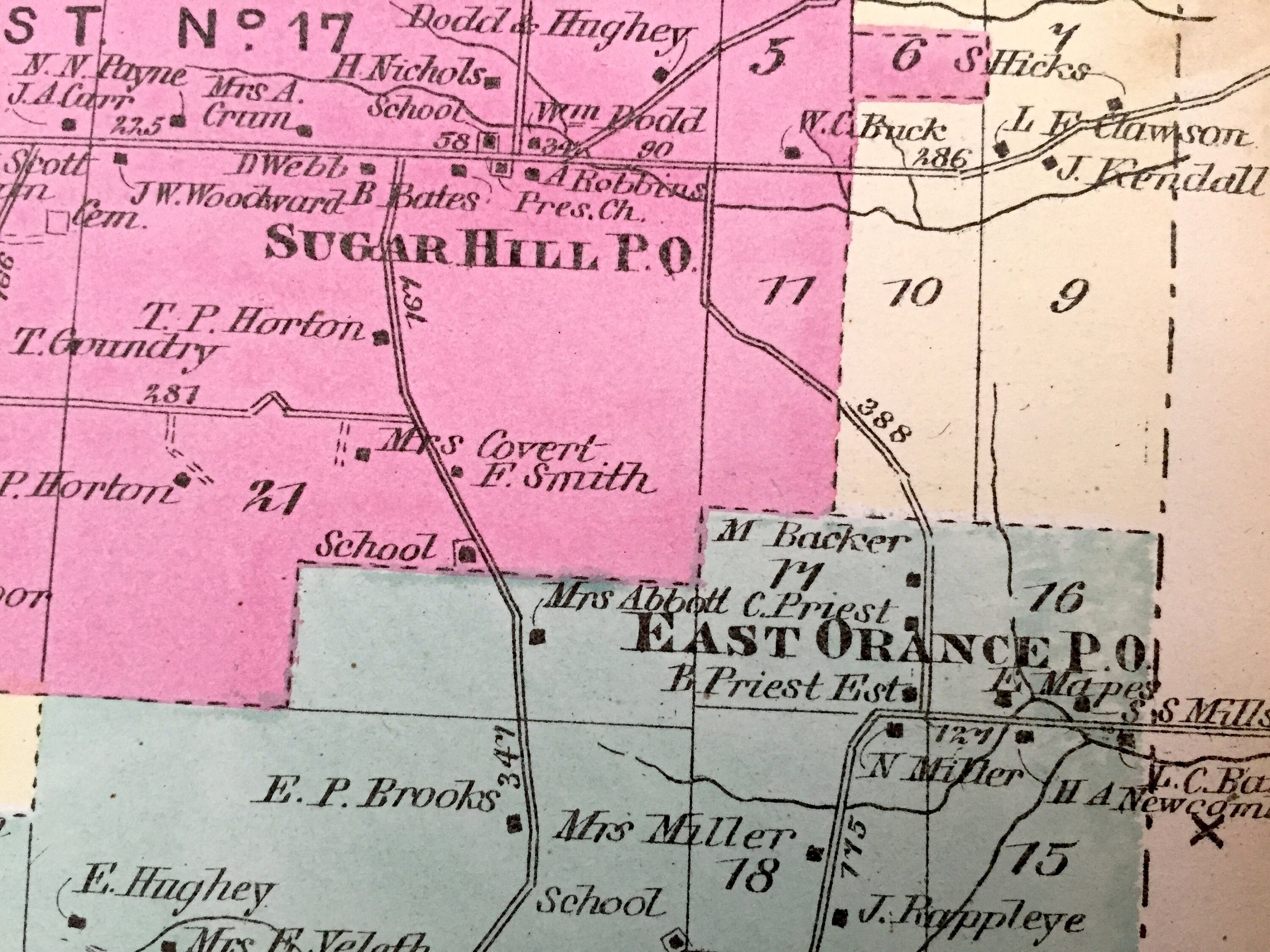 Antique 1874 Orange New York Map from Pomeroy Whitman & Co. | Etsy