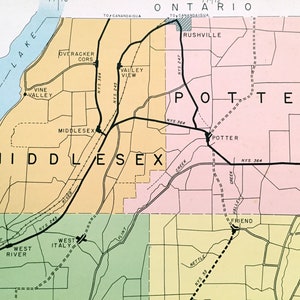 Antique Yates County, New York 1941 Historical Atlas Map – Penn Yan ...