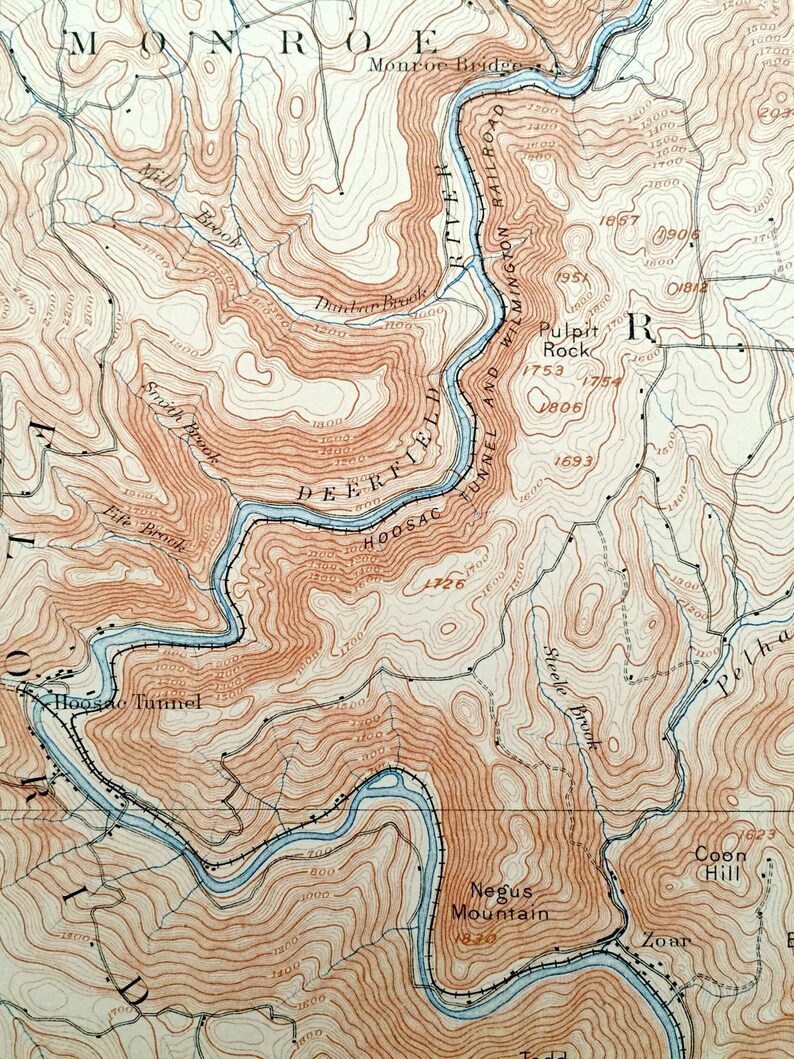 Antique Hawley Massachusetts 1894 US Geological Survey | Etsy