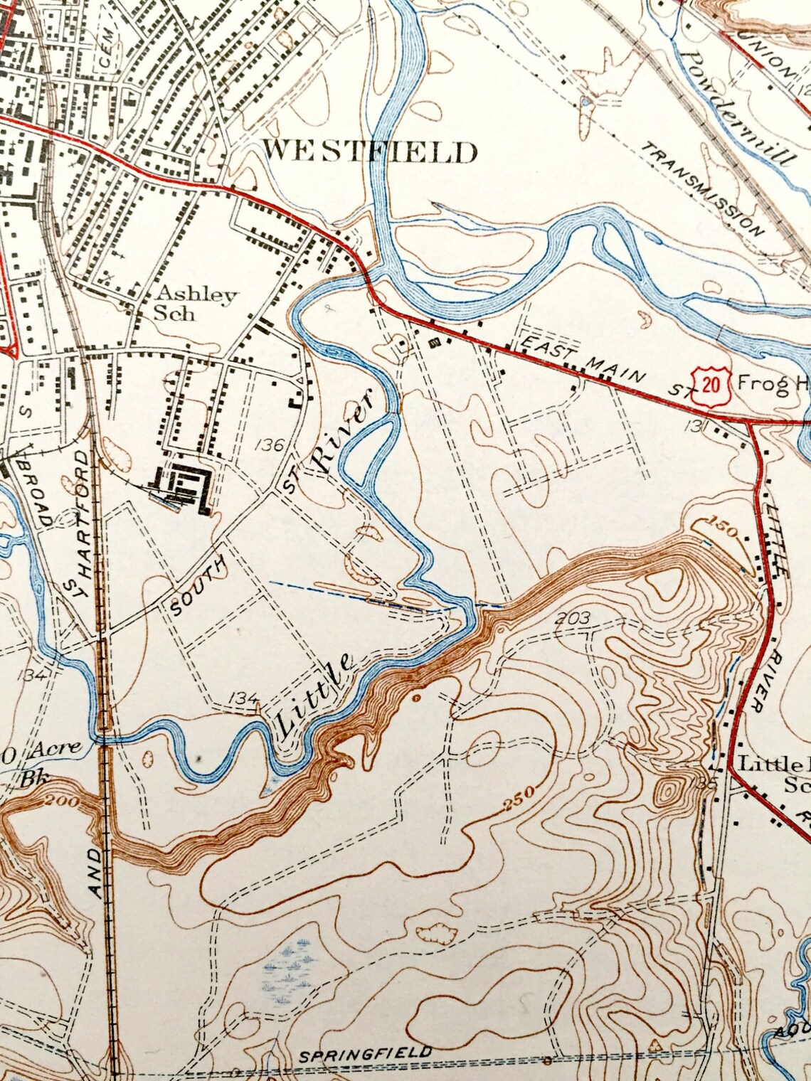 Antique West Springfield Massachusetts 1938 US Geological | Etsy