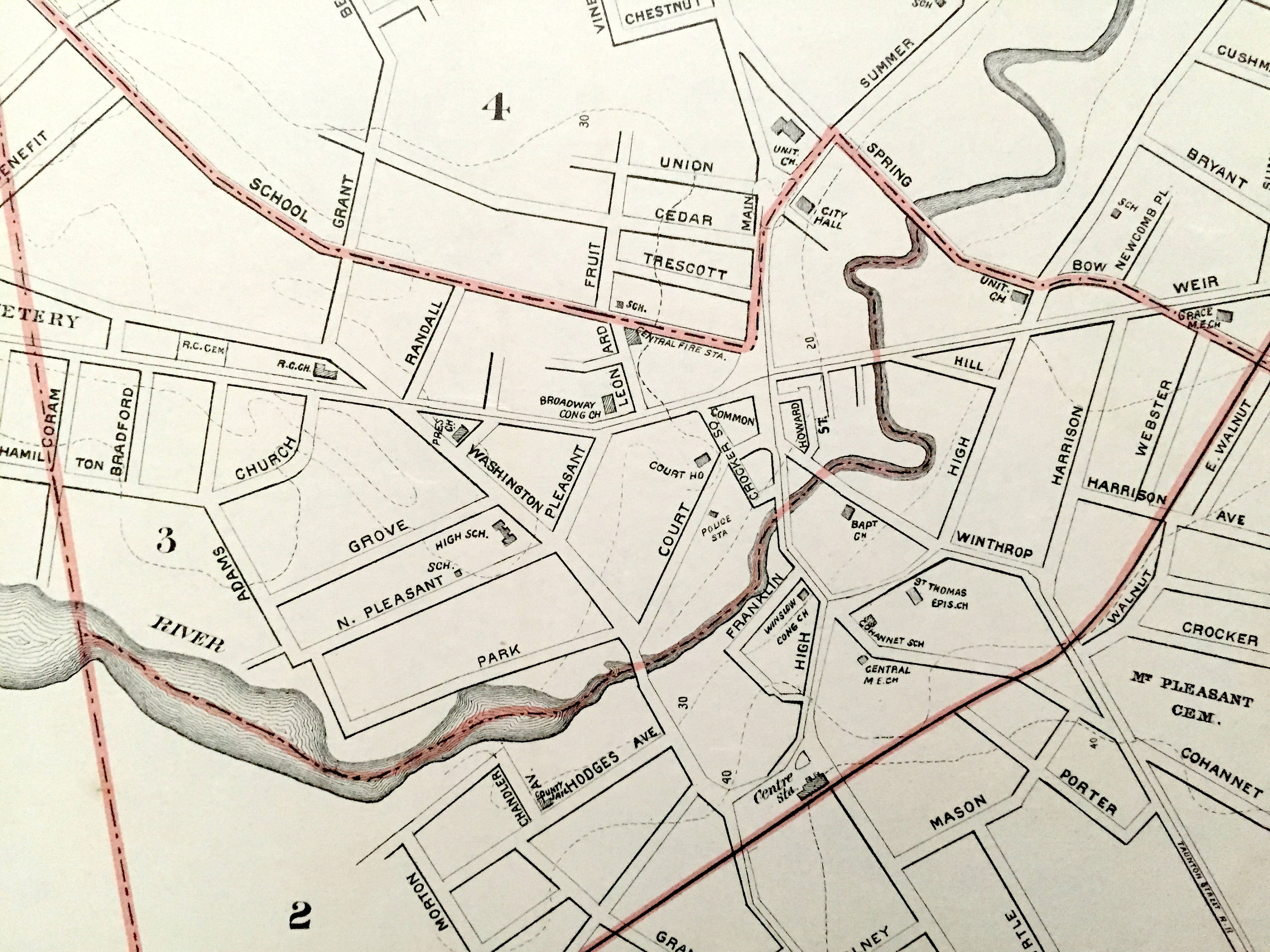 Antique 1891 Taunton Massachusetts Street Map From George H - Etsy UK