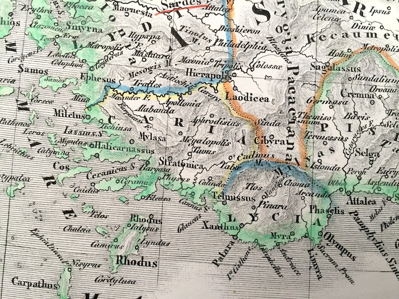 Antique 1835 Ancient Asia Minor Map From JG Heck's Atlas | Etsy