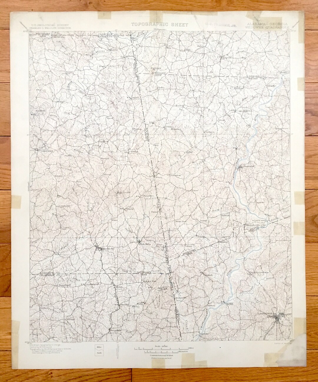 Antique Wedowee, Alabama 1902 US Geological Survey Topographic Map ...