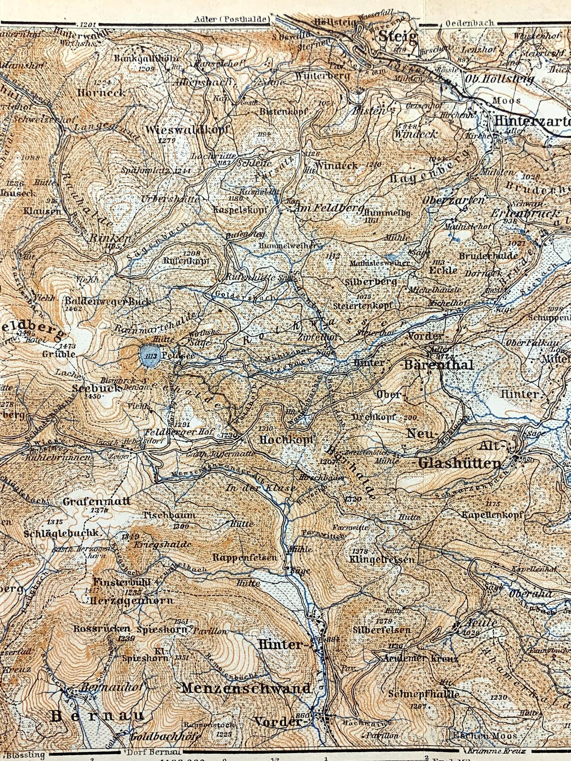Antique 1911 Todtnau, Germany Map From Baedekers Guide Atlas – Baden ...