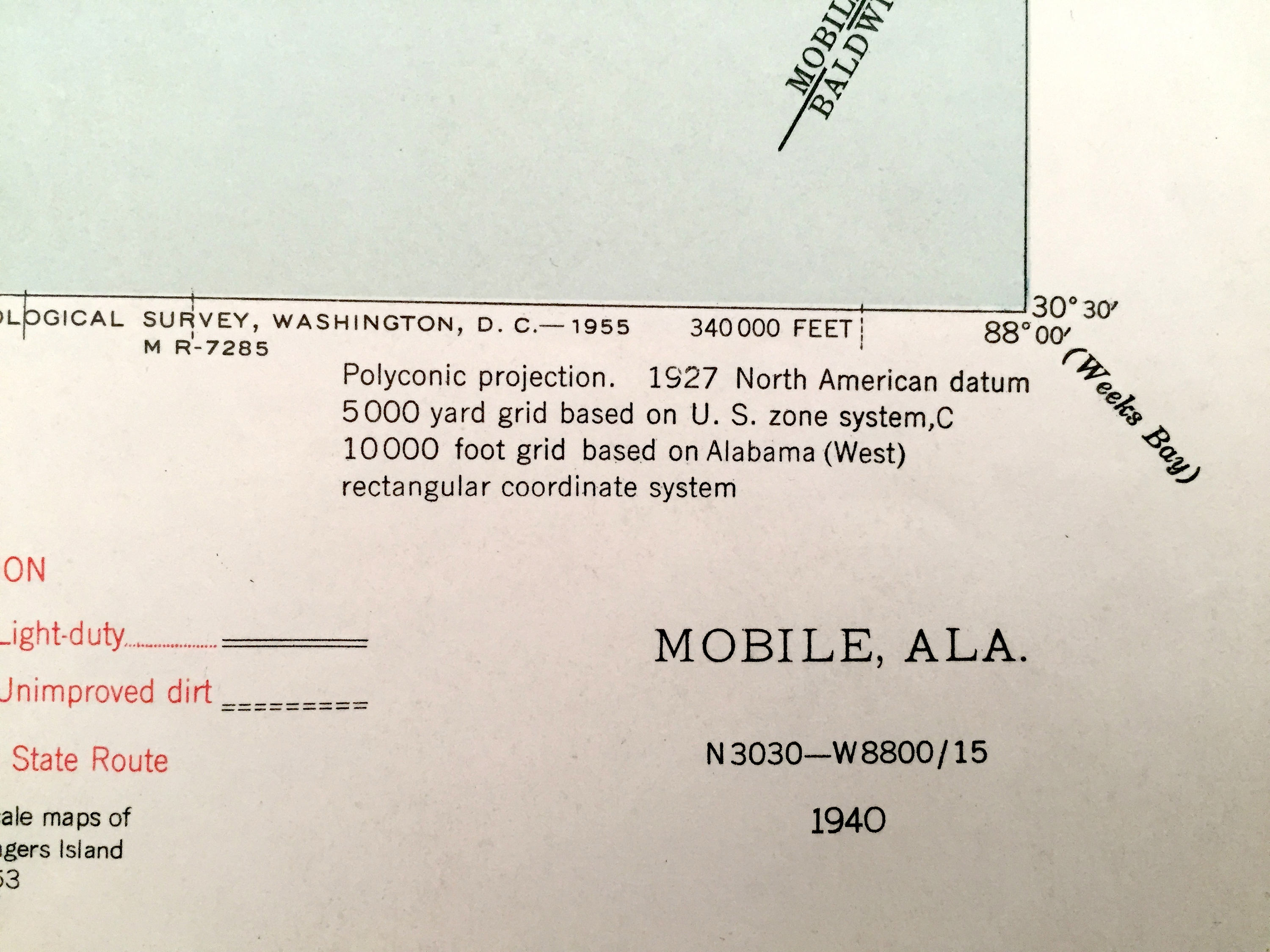 Antique Mobile, Albm 1940 US Geological Survey Topographic Map Baldwin ...
