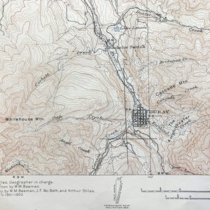 Antique Ouray, Colorado 1904 US Geological Survey Topographic Map ...