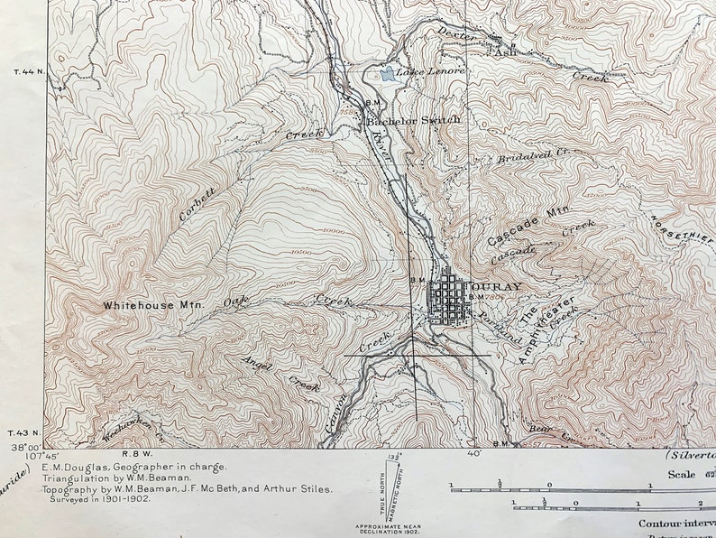 Antique Ouray, Colorado 1904 US Geological Survey Topographic Map ...