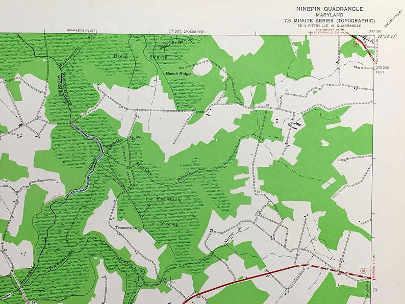 Antique Ninepin, Maryland 1942 US Geological Survey Topographic Map ...