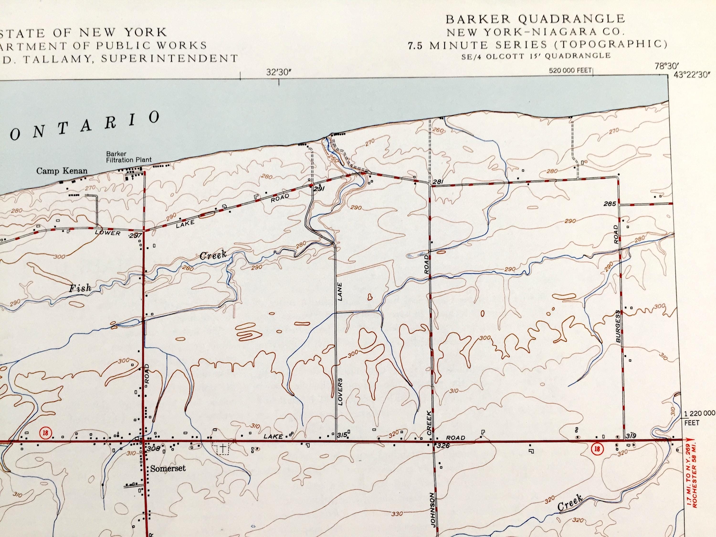 Antique Barker, New York 1949 US Geological Survey Topographic Map ...