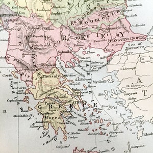 Antique 1888 Europe Map From A & C Black's World Atlas – England ...