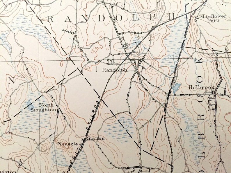 Antique Dedham Massachusetts 1894 US Geological Survey - Etsy