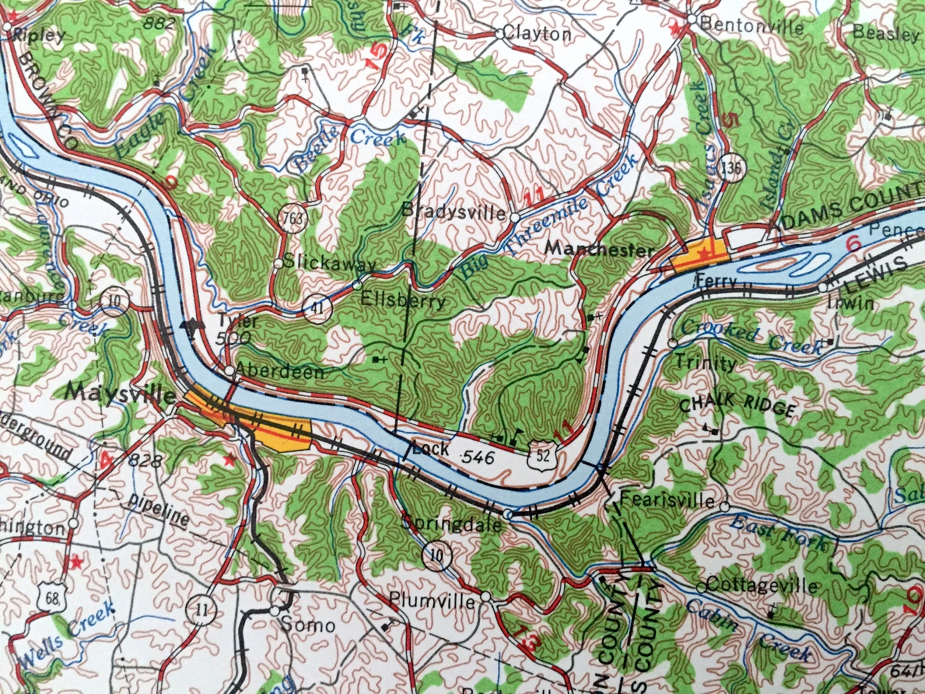 Antique Huntington, West Virginia 1960 US Geological Survey Topographic ...