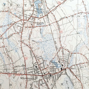 Antique Whitman, Massachusetts 1941 US Geological Survey Topographic ...
