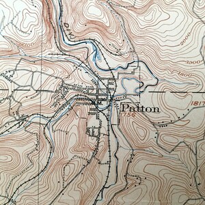 Antique Patton, Pennsylvania 1904 US Geological Survey Topographic Map ...