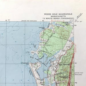 Antique Woods Hole, Massachusetts 1967 US Geological Survey Topographic ...