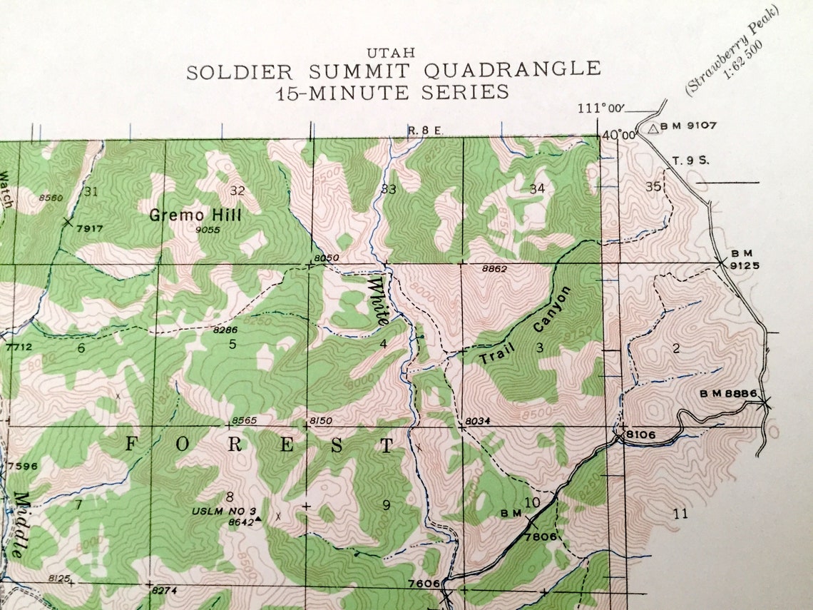 Antique Soldier Summit Utah 1939 US Geological Survey | Etsy
