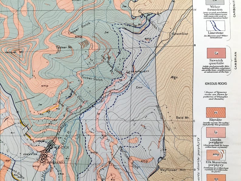 Antique Tenmile District, Colorado 1897 US Geological Survey ...