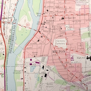 Antique Milton, Pennsylvania 1965 US Geological Survey Topographic Map ...