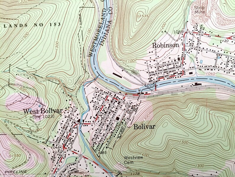 Antique Bolivar Pennsylvania 1964 US Geological Survey - Etsy