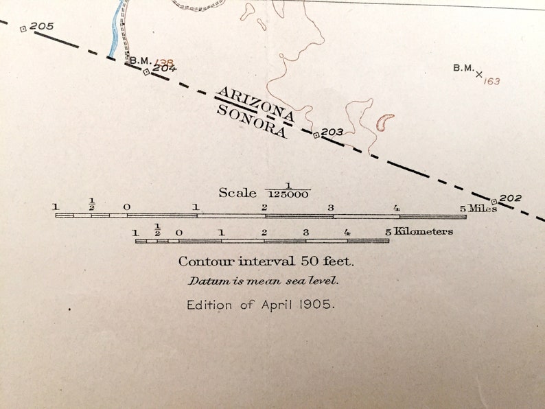 Antique Yuma, Arizona 1905 US Geological Survey Topographic Map ...