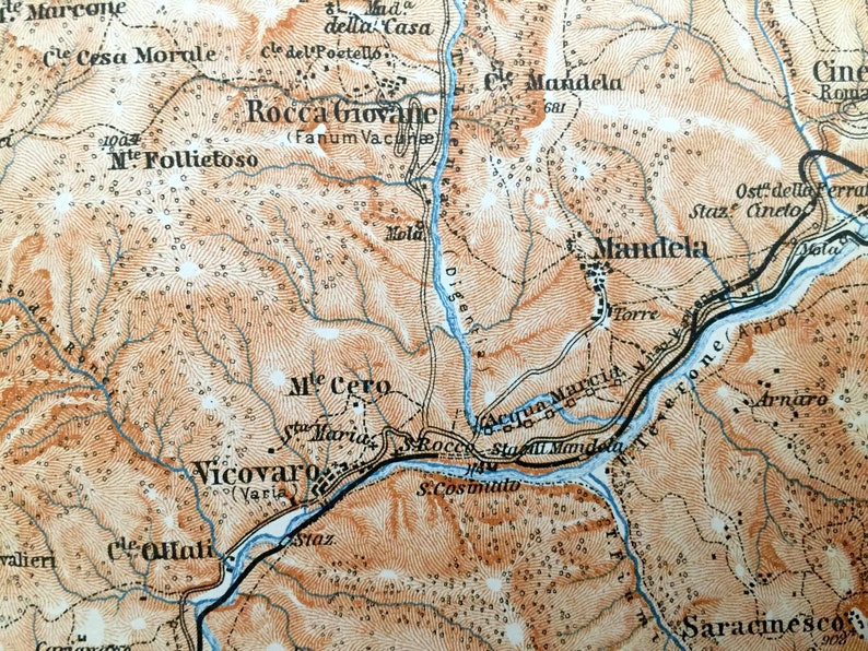 Antique 1904 Tivoli Italy Map From Baedekers Guide Rome - Etsy