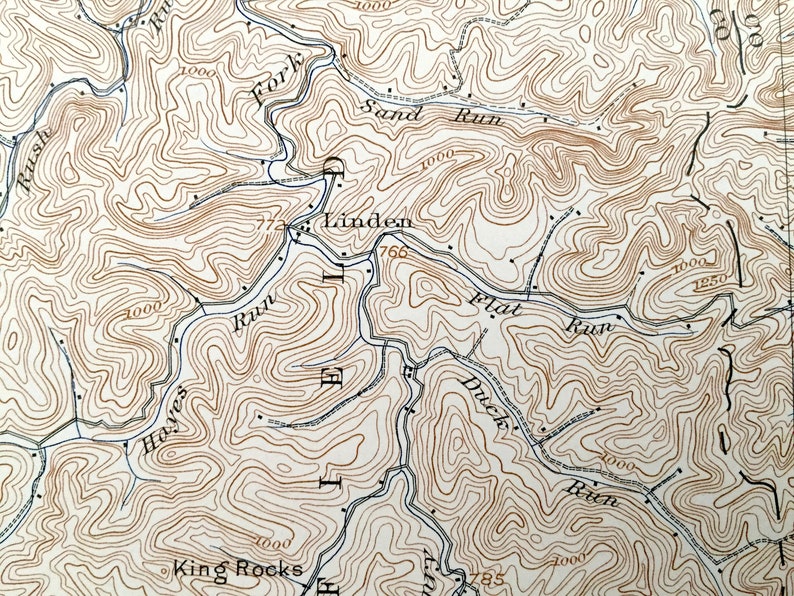 Antique Ivydale West Virginia 1907 US Geological Survey | Etsy