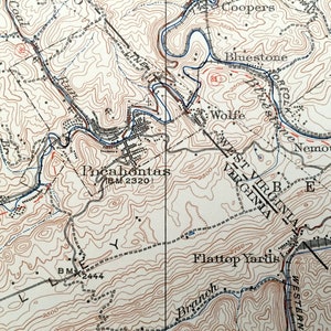 Antique Bramwell, West Virginia 1924 US Geological Survey Topographic ...