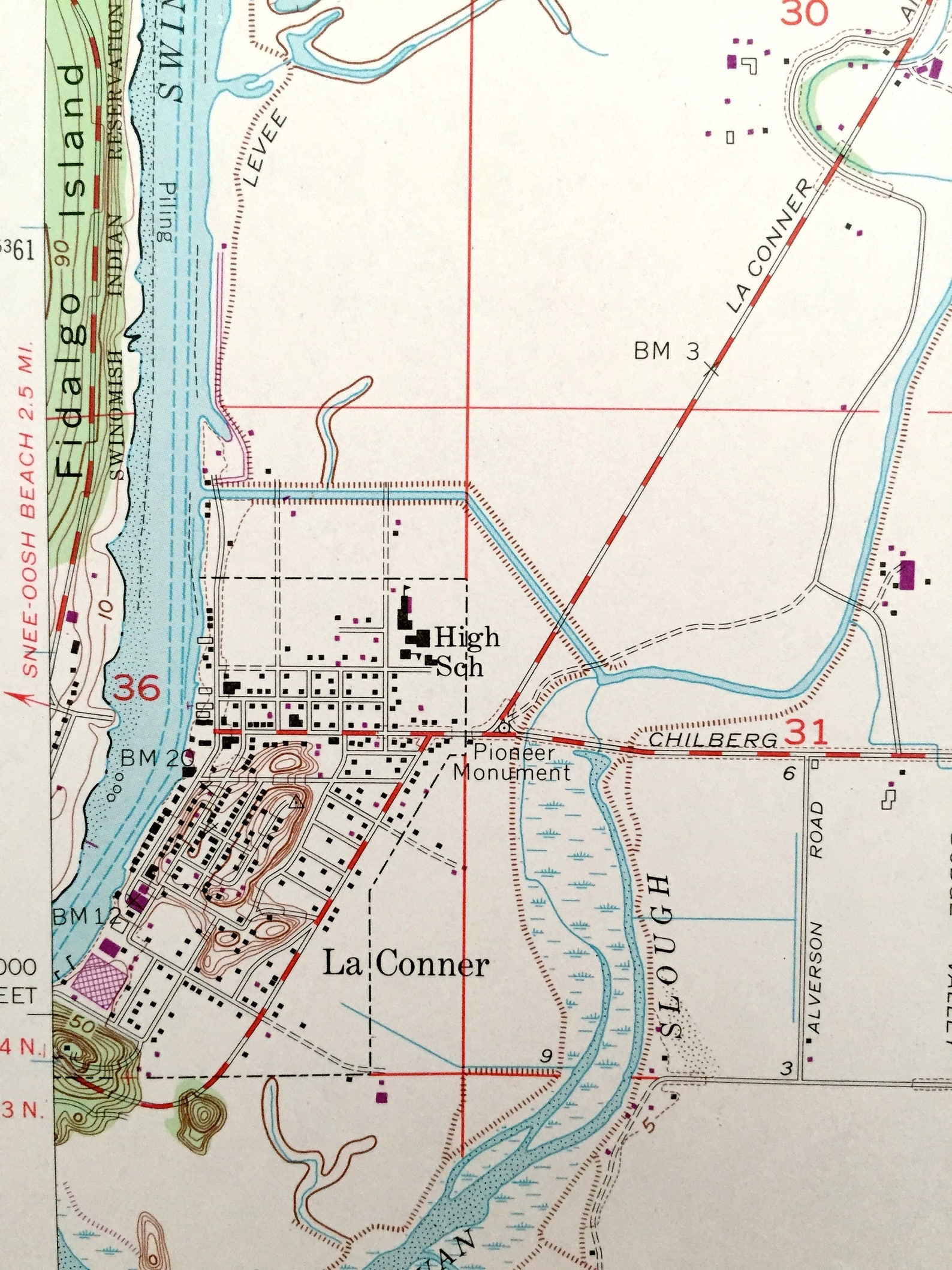 Antique La Conner Washington 1956 US Geological Survey | Etsy