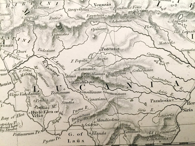 Antique 1830 Ancient Italy Map From SDUK Atlas Rome Roman | Etsy