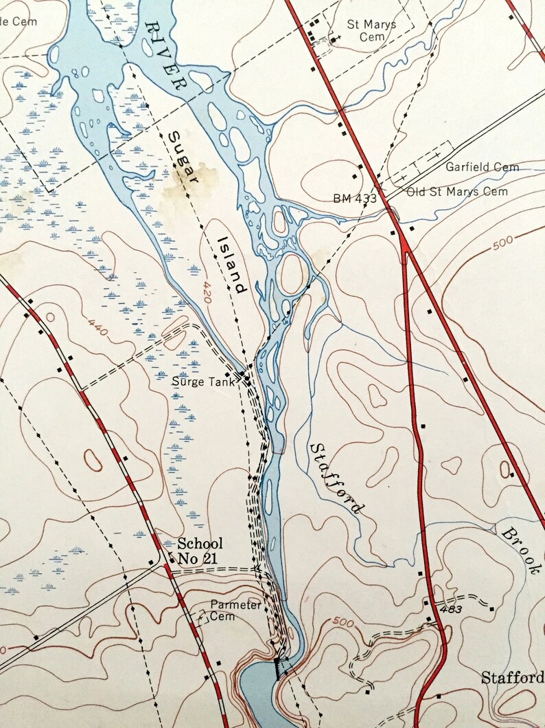 Antique Potsdam, New York 1943 US Geological Survey Topographic Map ...