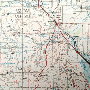 Antique Choteau, Montana 1955 US Geological Survey Topographic Map ...