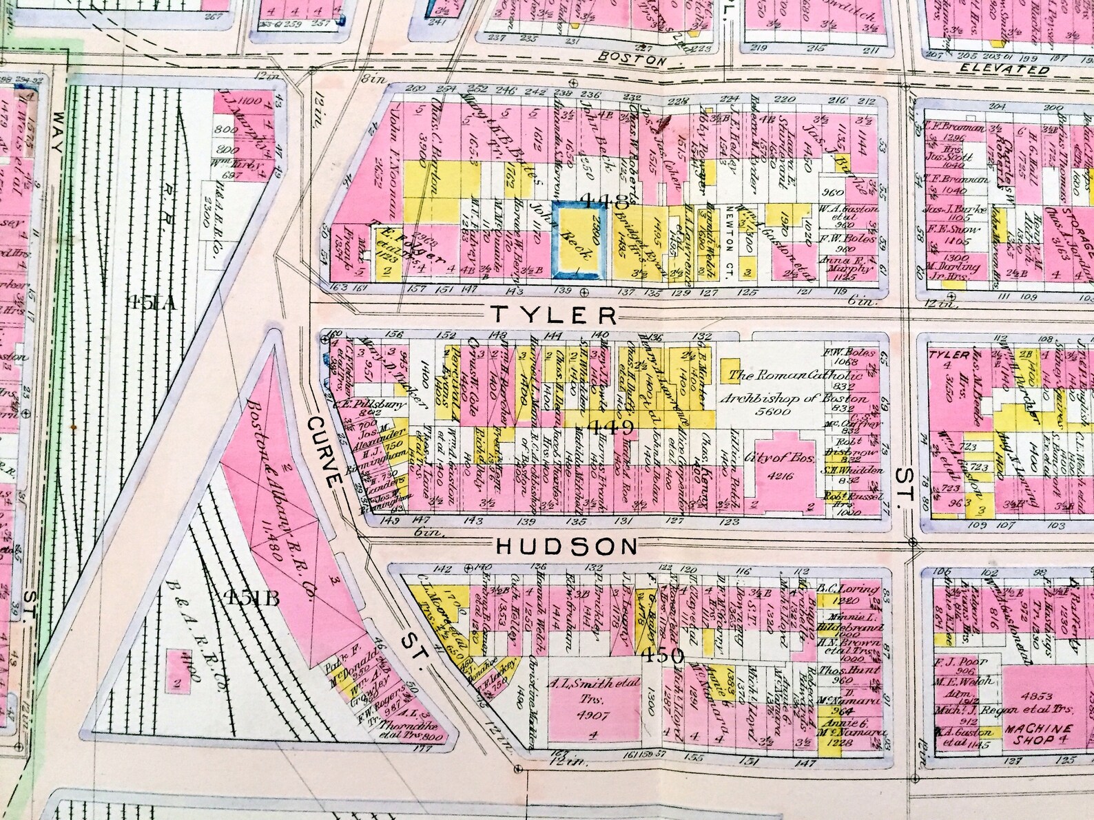 Antique 1908 Shawmut, Boston, Massachusetts Map From G.W. Bromley Atlas ...
