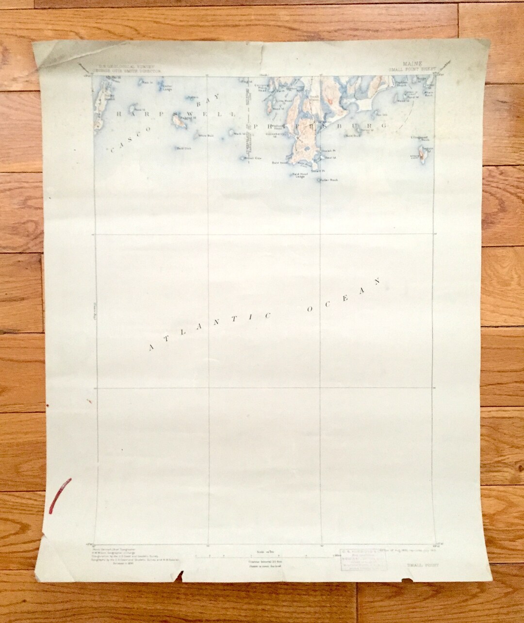 Antique Small Point, Maine 1893 US Geological Survey Topographic Map ...