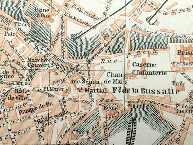 Antique 1914 Angouleme France Map From Baedekers Guide Atlas - Etsy