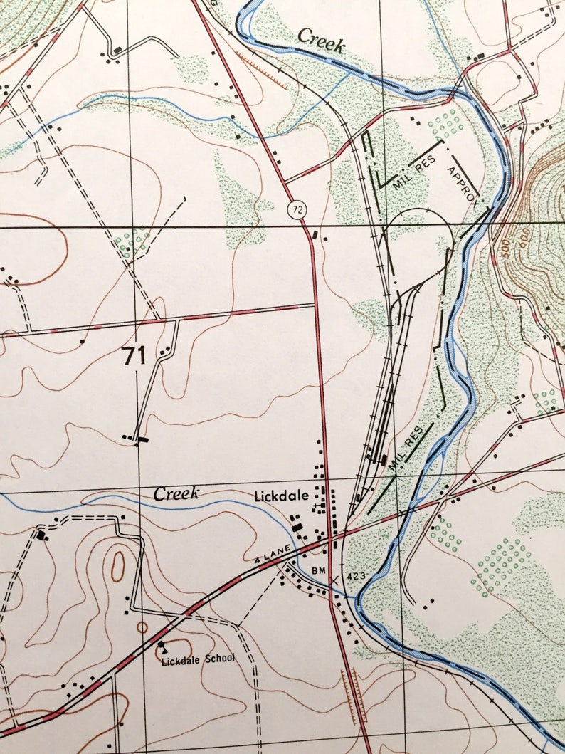Antique Indiantown Gap, Pennsylvania 1947 US Geological Survey ...