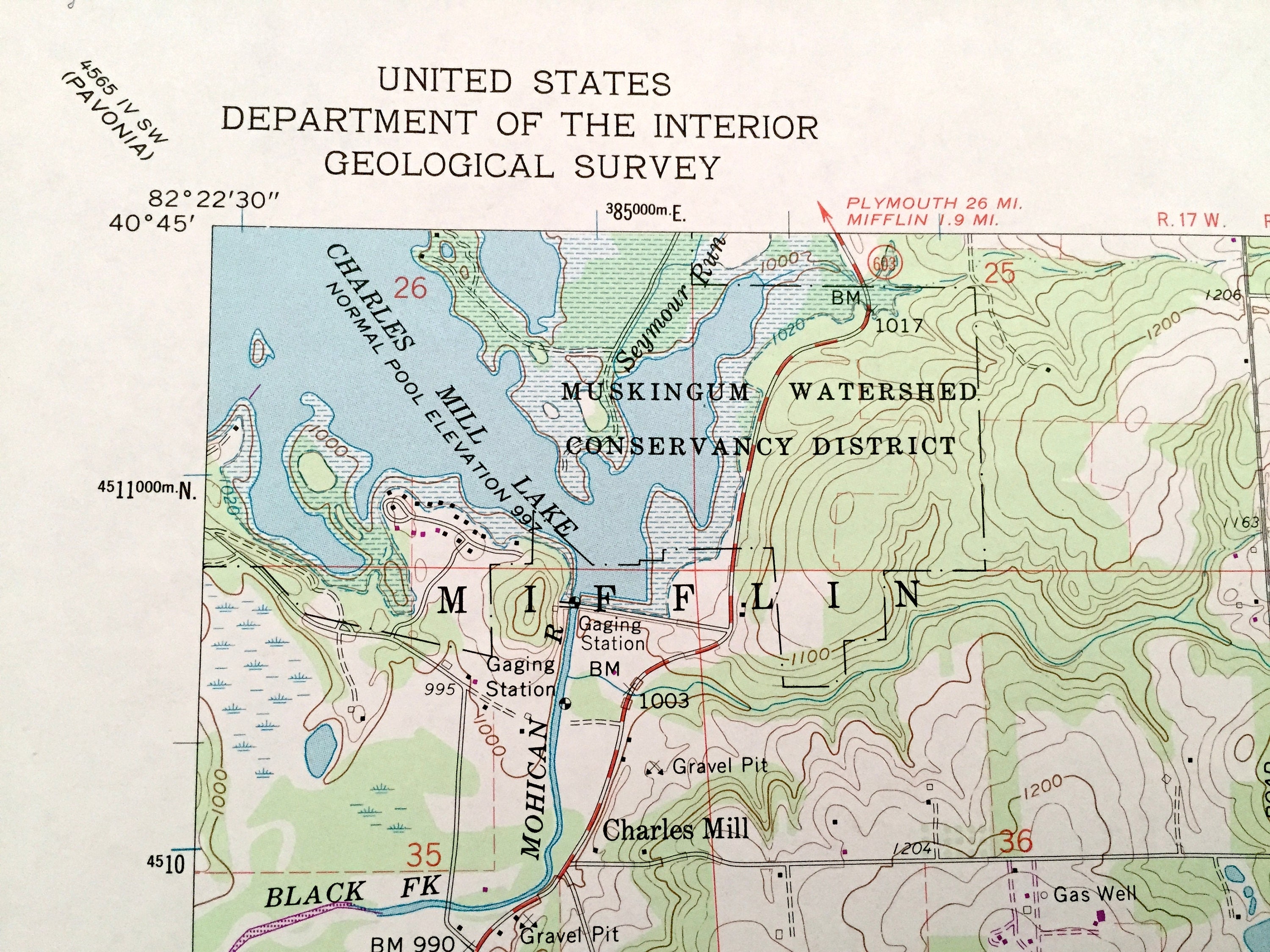 Antique Perrysville, Ohio 1961 US Geological Survey Topographic Map ...