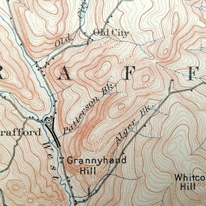 Antique Strafford, Vermont 1896 US Geological Survey Topographic Map ...